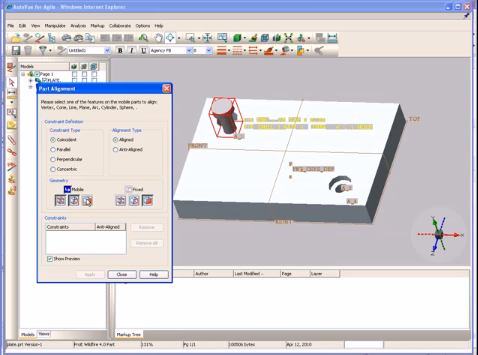 Reviewing Solidworks and Pro/Engineer data in Agile with AutoVue